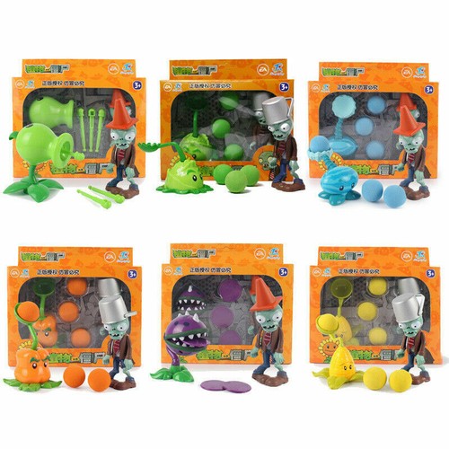 Action Figures Plants Vs. Zombies Kits Peashooter Bucket Zombie Kid ...