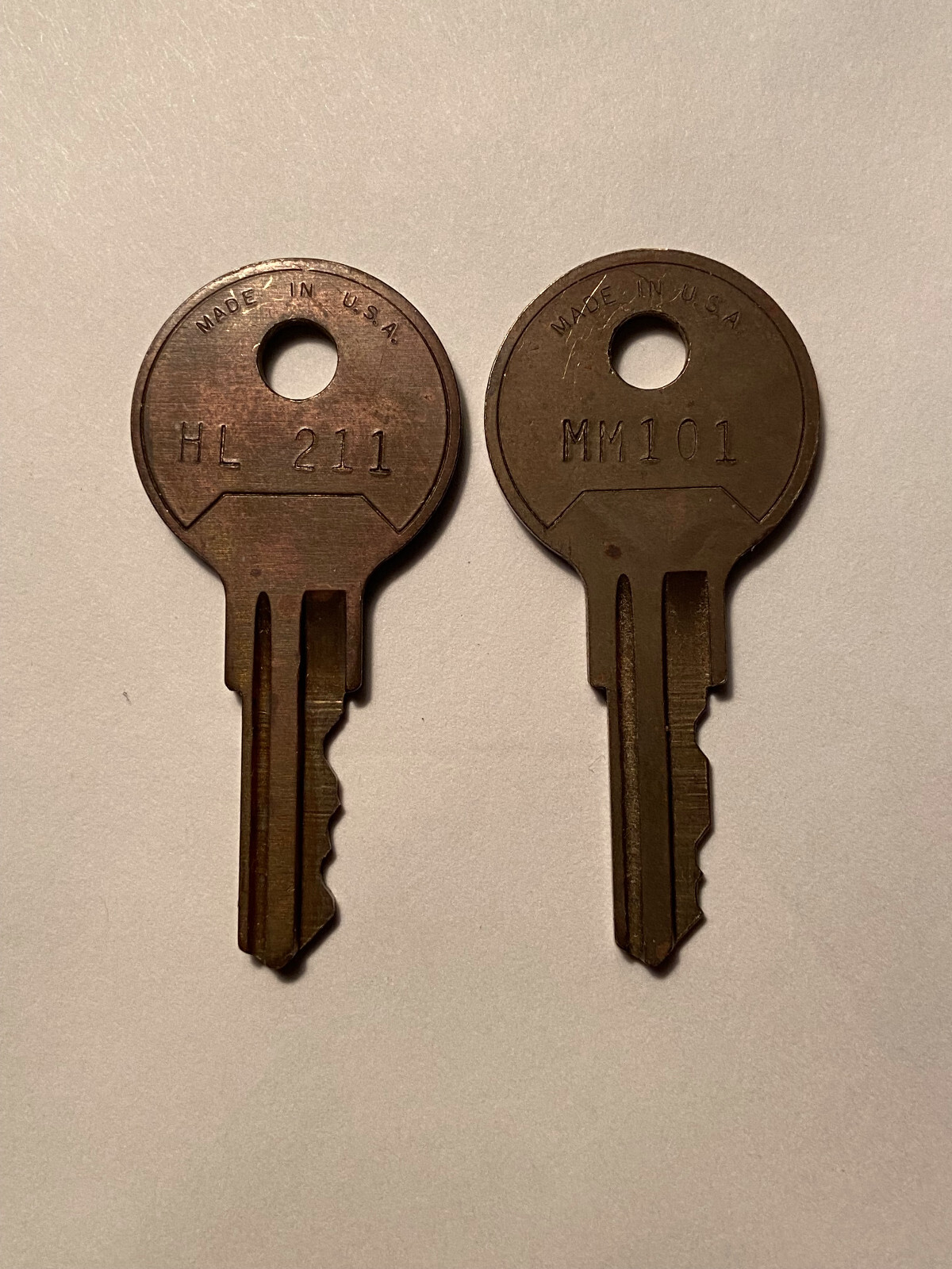 2 Hudson Lock Inc USA HL211 MM101 Brass Key Vintage | eBay