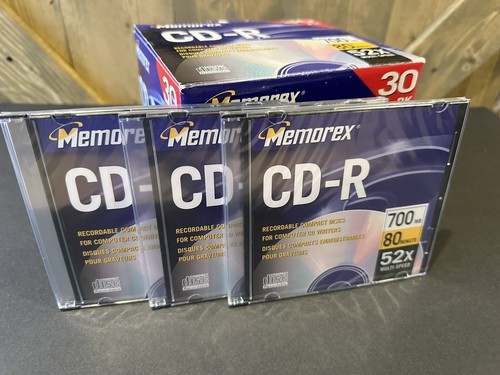 Memorex CD-R 27 unopened 30 Pack Slim Jewel Cases 80 Minute 700 MB New ...