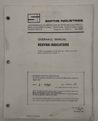 Smiths Industries Desynn Indicators Overhaul Manual-Original | eBay