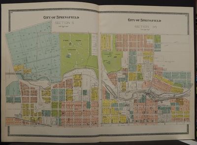 Ohio Clark County Map Springfield Section 5&35 1894 Double Page R5#33 ...