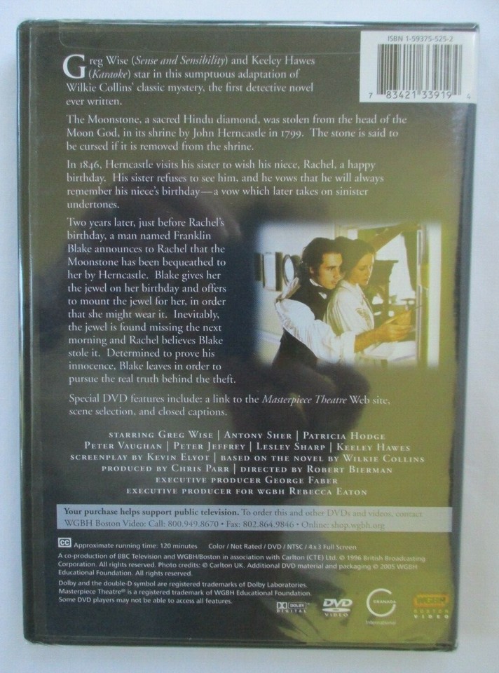 THE MOONSTONE - PBS MASTERPIECE THEATRE DVD - BRAND NEW 783421339194| eBay