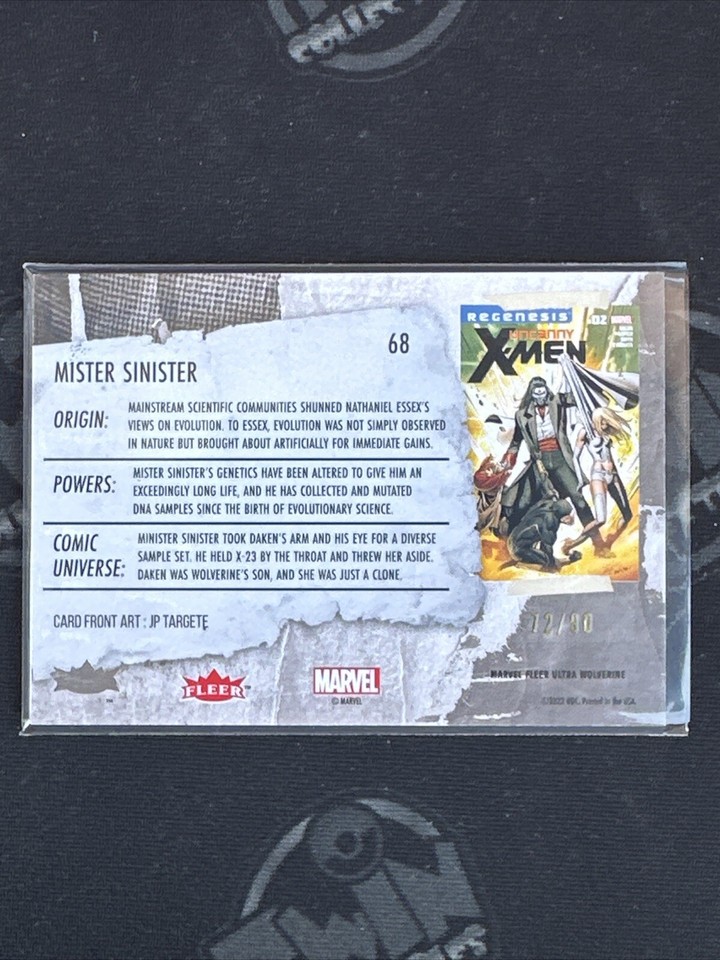 2023 2024 MISTER SINISTER UD FLEER ULTRA WOLVERINE #68 BLUE FOIL #ED ...