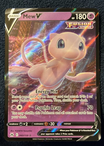 Pokemon Mew V 60 Crown Zenith Full Art Ultra Rare Card + Top Loader | eBay