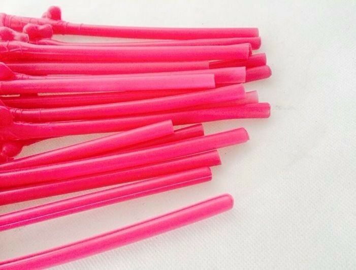 Pink Willy Penis Dick Dicky Drinking Bachelorette Hens Party Straws 10 ...