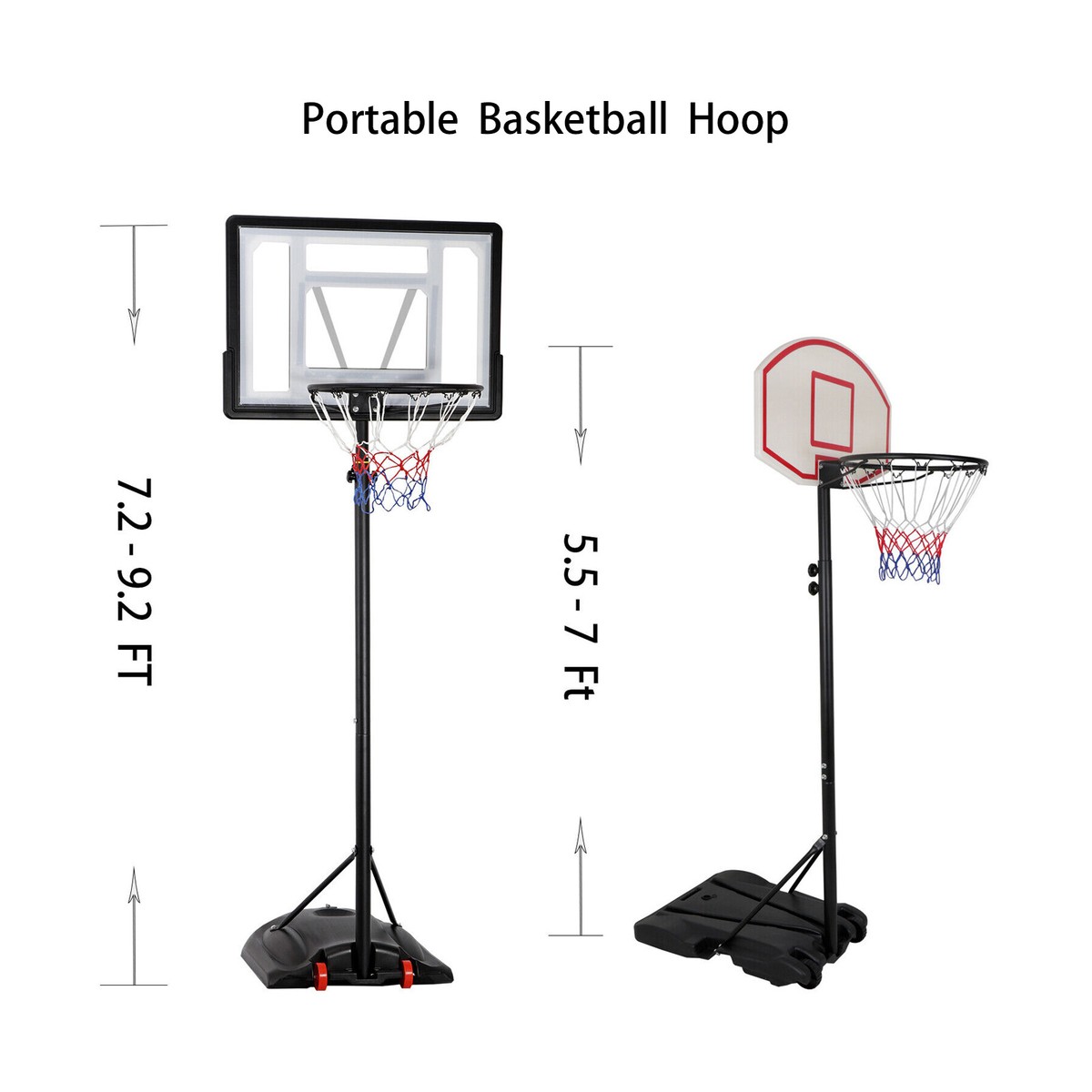 Basketball Hoop Backboard Dimensions COSTWAY 4.9 10 FT Adjustable