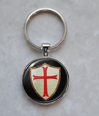 Knights Templar Shield with Red Cross Keychain | eBay