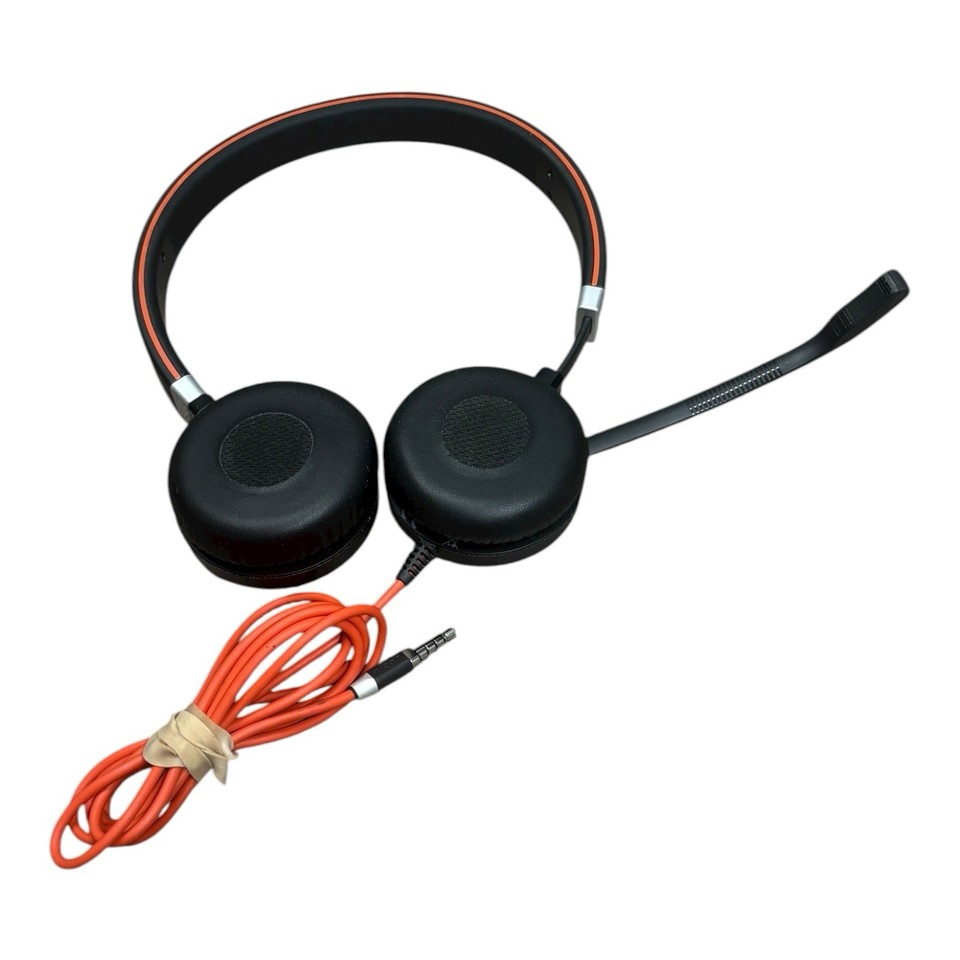 Jabra Evolve 40 Wired Stereo USB Headset HSC017 W/ 2 Controller ENC010 ...