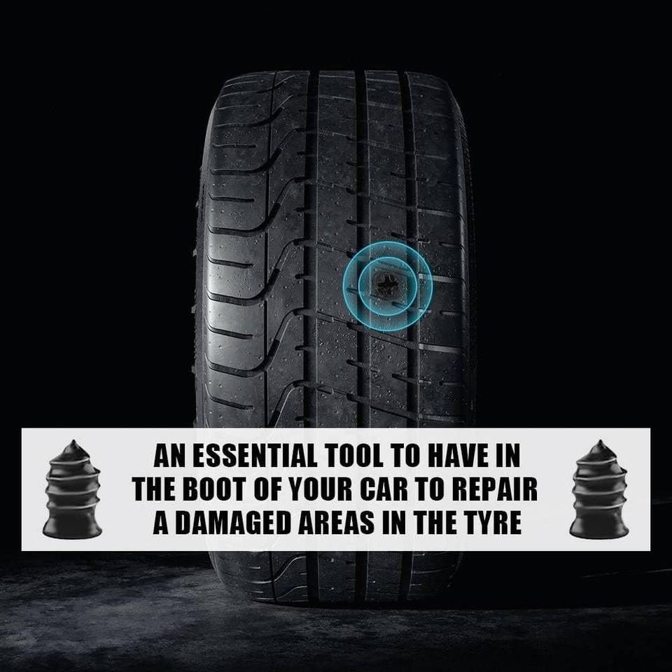 5x Car Tubeless Vacuum Tyre Puncture Repair Kit Screw Nails Tire Patch ...