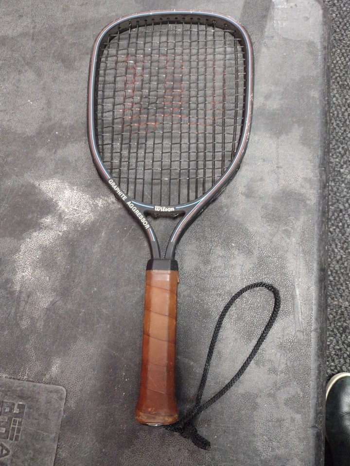 Wilson Aggressor Graphite Raquetball Racquet Genuine Leather Made In ...