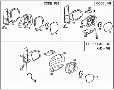 Genuine Side Mirror Turn Signal Right MERCEDES Vito A209 C209 R230 ...
