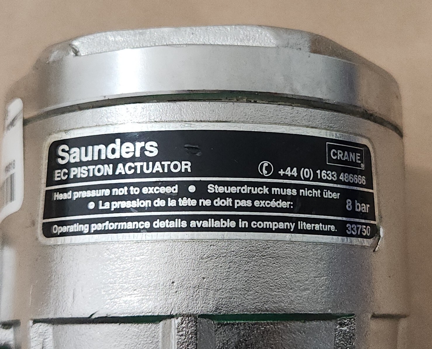*NEW* Crane Saunders 4-66557-1-1 EC Piston Actuator 3/4" 316L CWP145 + Warranty! | eBay