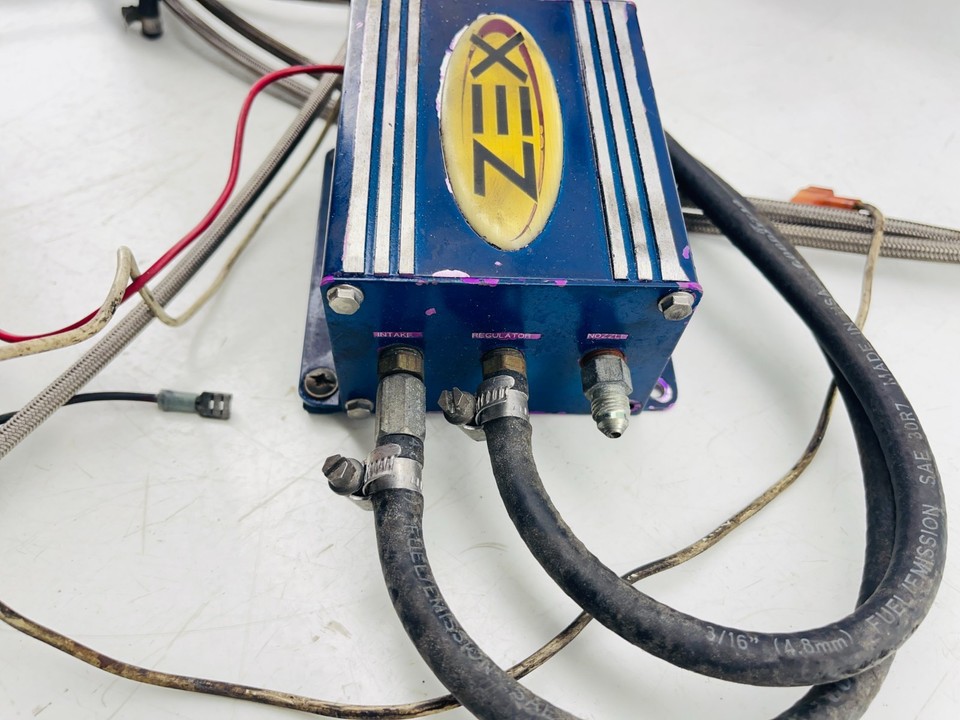 ZEX NOS Nitrous Oxide Kit Bottle Solenoid Lines Brackets Used | eBay