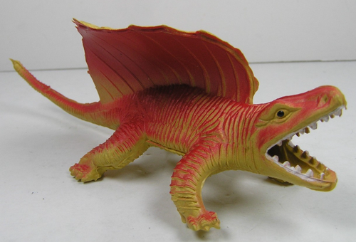 Dor Mei Red & Yellow Edaphosaurus 5.25" Long Dinosaur Toy Figure China ...