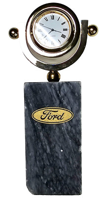 Ford Desk Decor Ford Marble Slab With Fancy Gold Quartz Swivel Clock ...