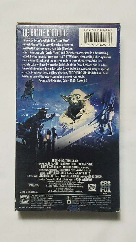 Vintage Star Wars Original Trilogy Set Fox Red Label (VHS,1992) | eBay