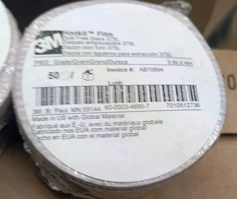 200 DISCS! 3M Hookit Dust Free Disc 375L 3"x Nh P800 Grit | eBay