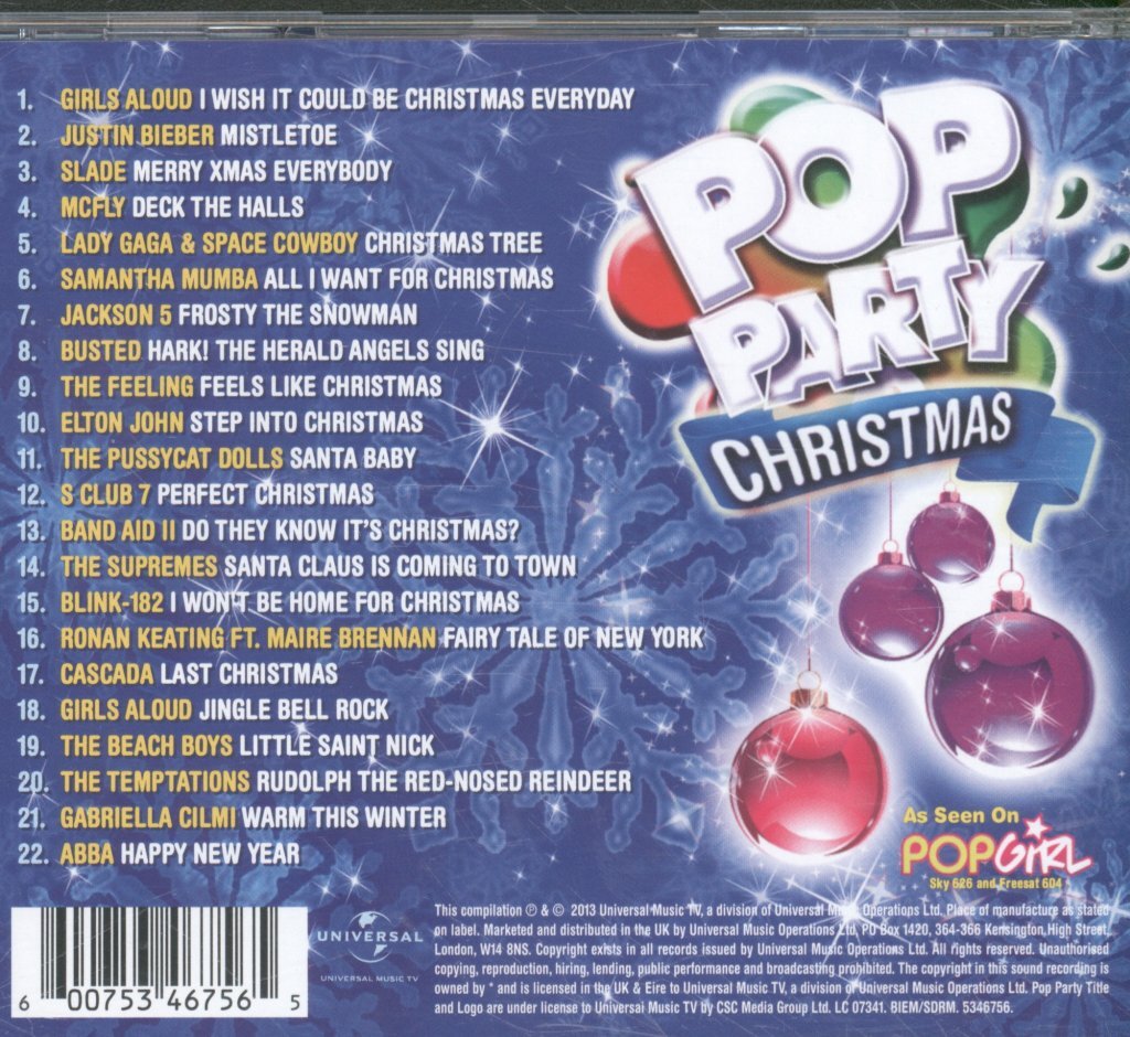 Various Artists Pop Party Christmas CD UK Universal Music Tv 2013 ...
