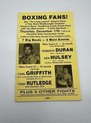 Roberto Duran Vs Ken Hulsey Onsite Boxing Programme Original Vintage ...