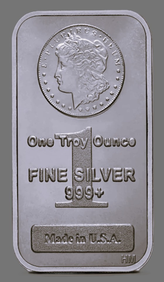 MORGAN HEAD 1 TROY OZ. FINE SILVER BULLION BAR 999+ MADE IN U.S.A ...