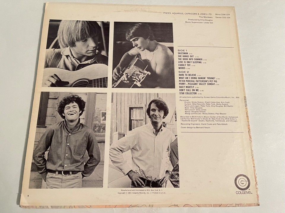 The Monkees~Pisces, Aquarius, Capricorn & Jones Ltd.~Psychedelic Pop ...