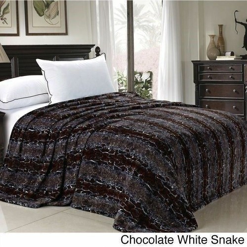 Brown Tan Snake Skin Animal Print Safari Warm Fleece Blanket Twin Queen ...