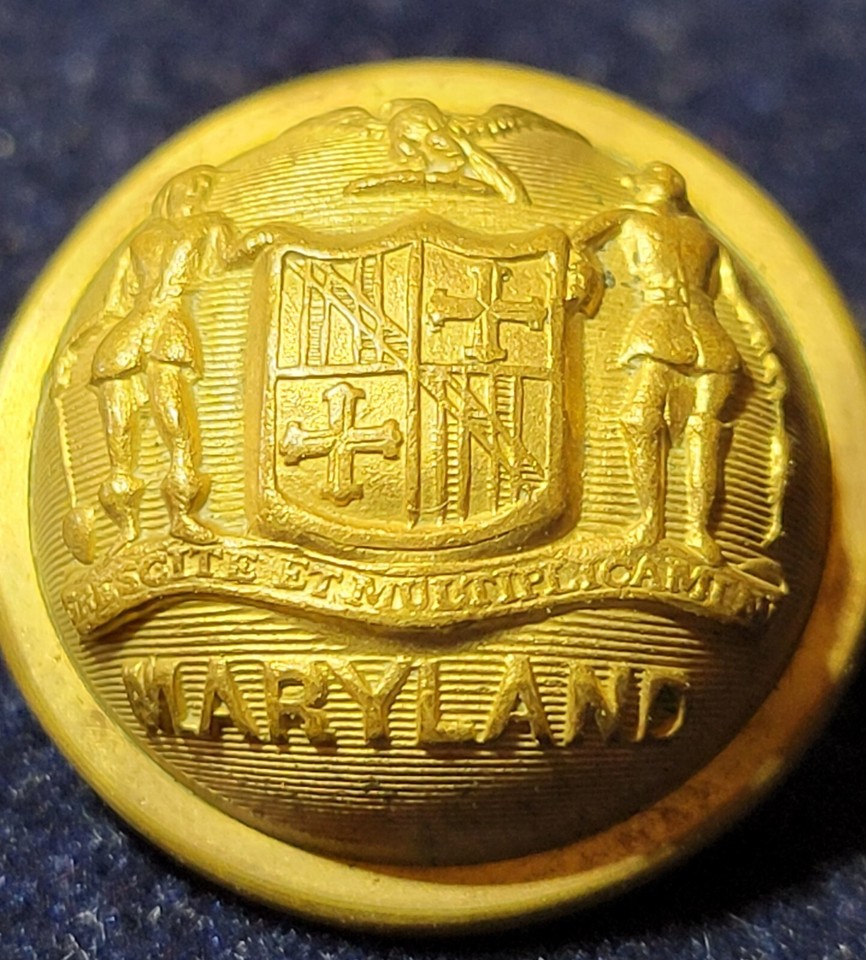 CIVIL WAR CONFEDERATE STATE OF MARYLAND 3PC STAFF TYPE BUTTON ALBERT ...