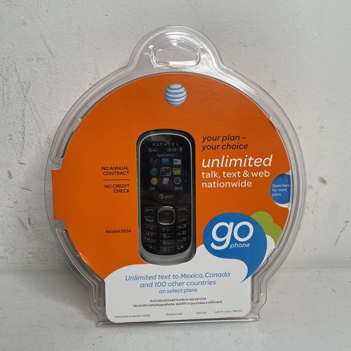 AT&T Go Phone Alcatel 510A Black Cellular Phone New Factory Sealed NIB ...