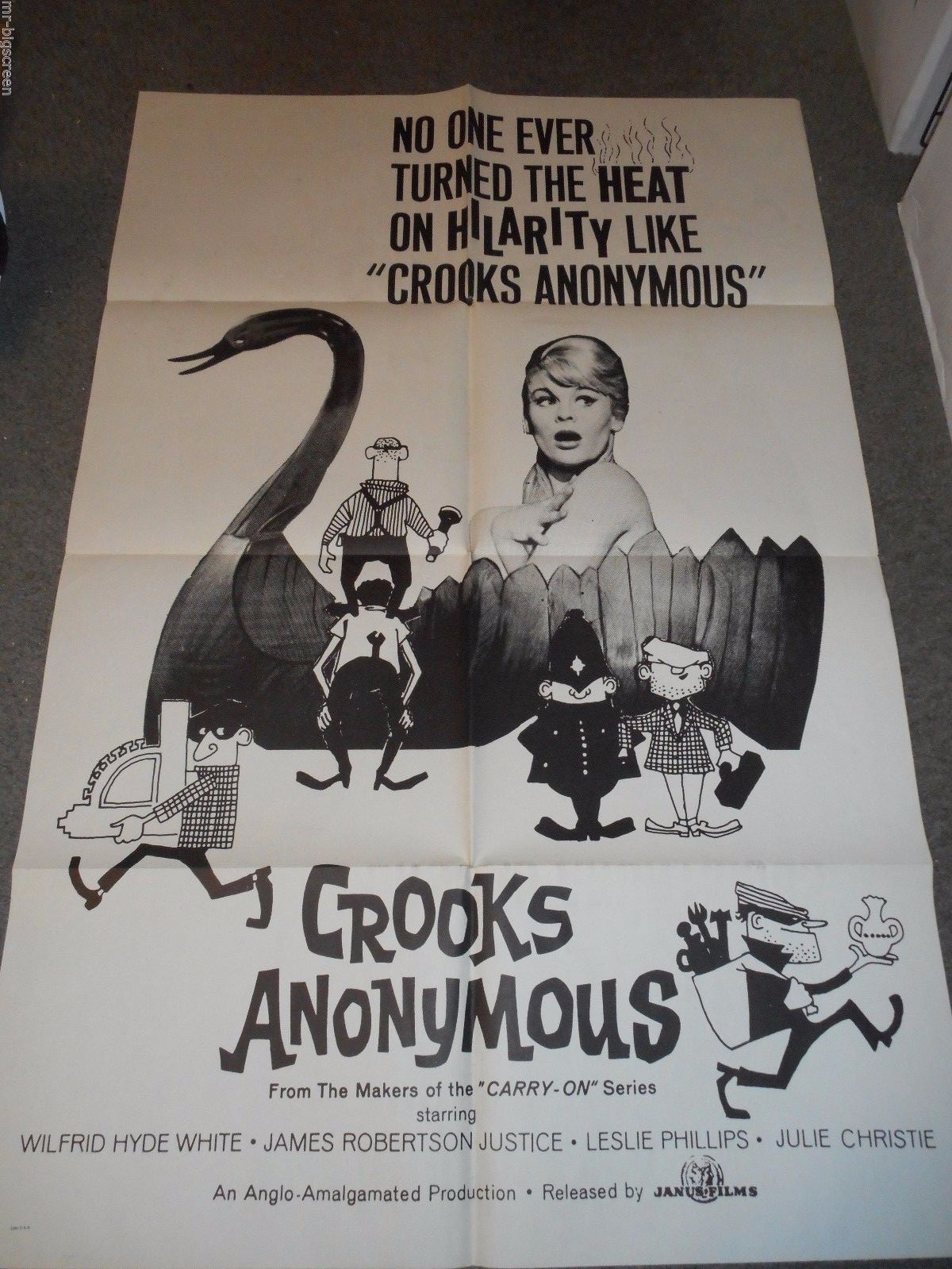 CROOKS ANONYMOUS - ORIGINAL FOLDED POSTER - 1962 - JULIE CHRISTIE'S ...