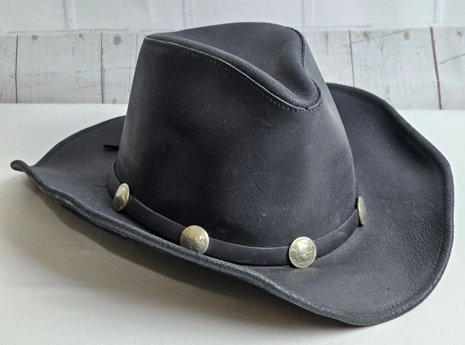 Black Cyclone Large Western Cowboy Hat Buffalo Head N… - Gem