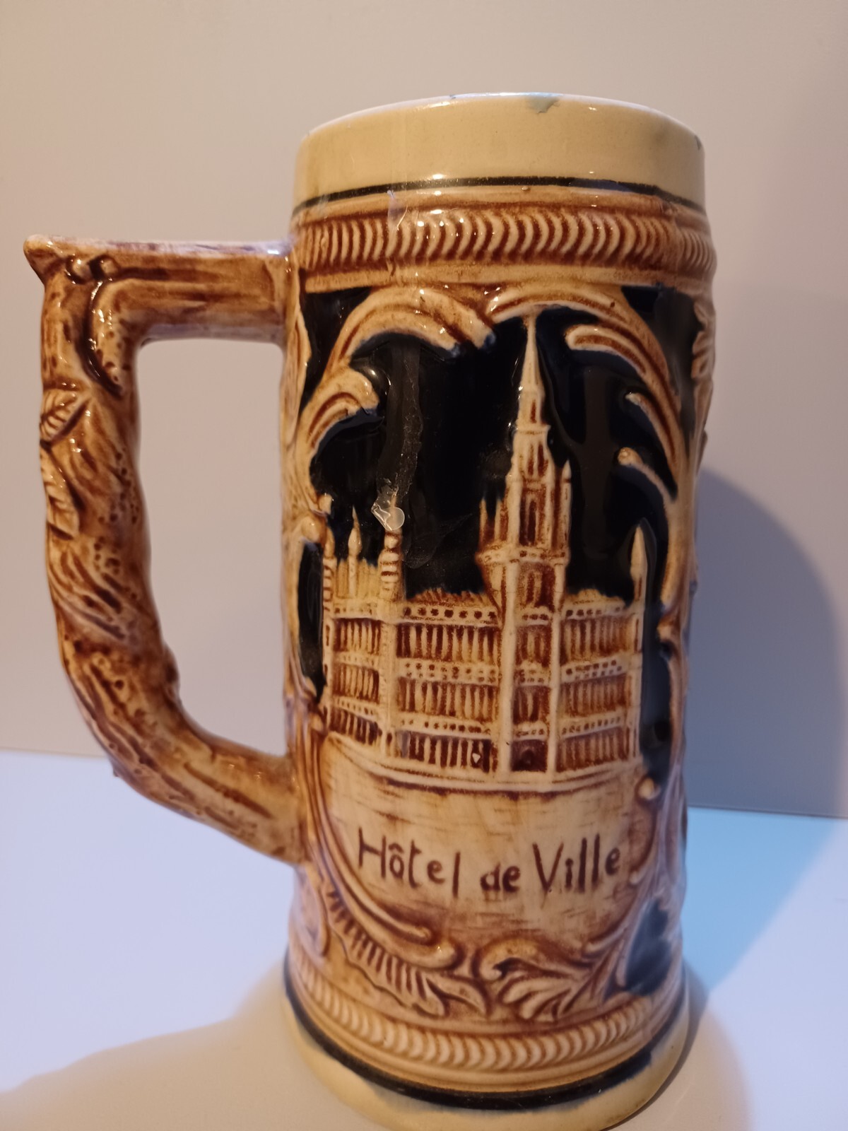 VINTAGE BRUXELLES MANNEKEN PIS BEER STEIN MUG Belgium hand painted ...