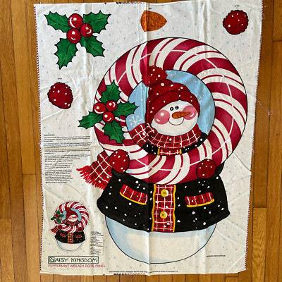 Daisy Kingdom Peppermint Wreath Door Panel cut sew 1673 snowman H | eBay