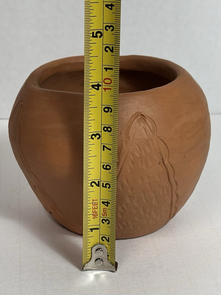 Terracotta Pottery Vase With Incised Leaf Design By Ossie Smith ...