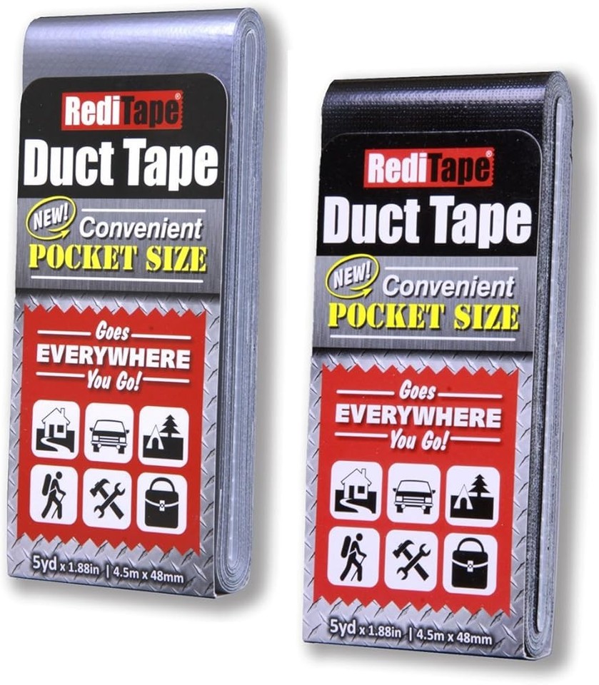Travel Size Pocket Duct Tape Colors 2-Pack – Flat Compact Small Mini ...