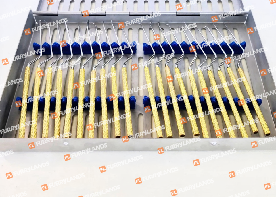 Rhoton Bayonet Micro Dissector Set 20 Pcs with Golden Handles ...