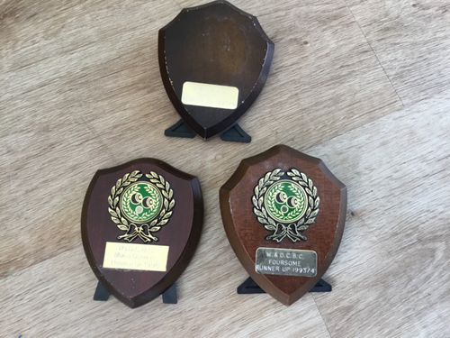 3x vintage wooden trophy shields medals | eBay UK