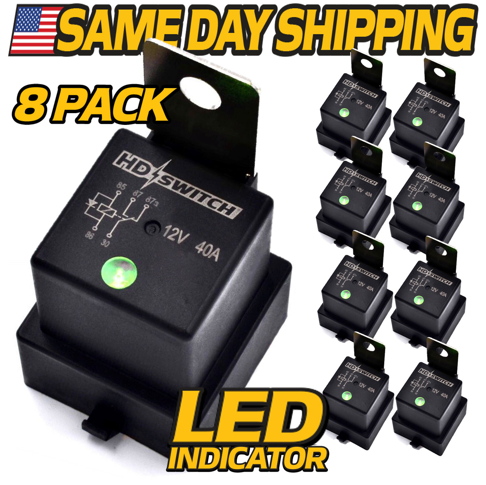 (8 Pack) Relay fits Scag 483013 w/ DIODE - Weather Proof & LED ...