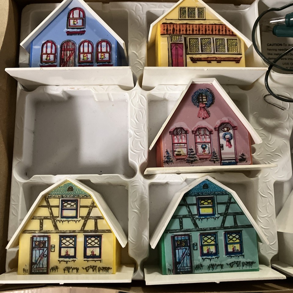 Vtg Electrified Alpine Village String Lights Regency Industries Church ...