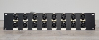 16-Port Female XLR To Elco Male Connector Patch Panel Black Rackmount w ...