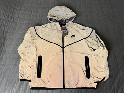 Nike Tech Men's Woven Flash Reflective Jacket FZ7585-035 Large NEW WITH ...