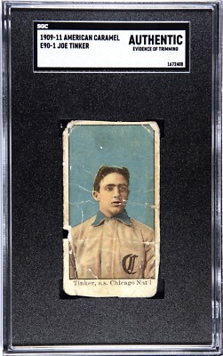 1909-11 American Caramel E90-1 Joe Tinker SGC Authentic | eBay