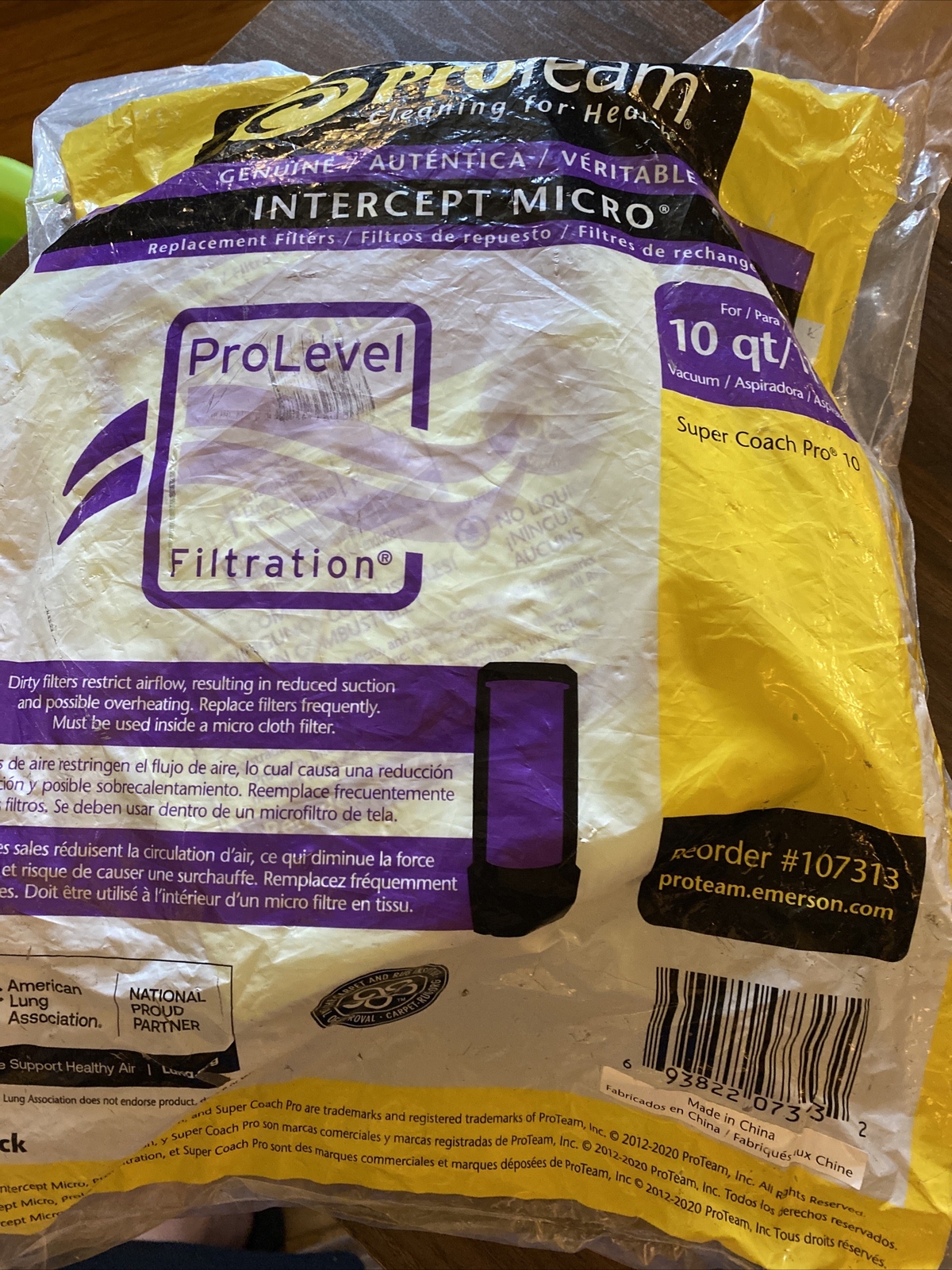 ProTeam 107313 Intercept Micro Filter Bags Open Collar 10-Quart Size ...