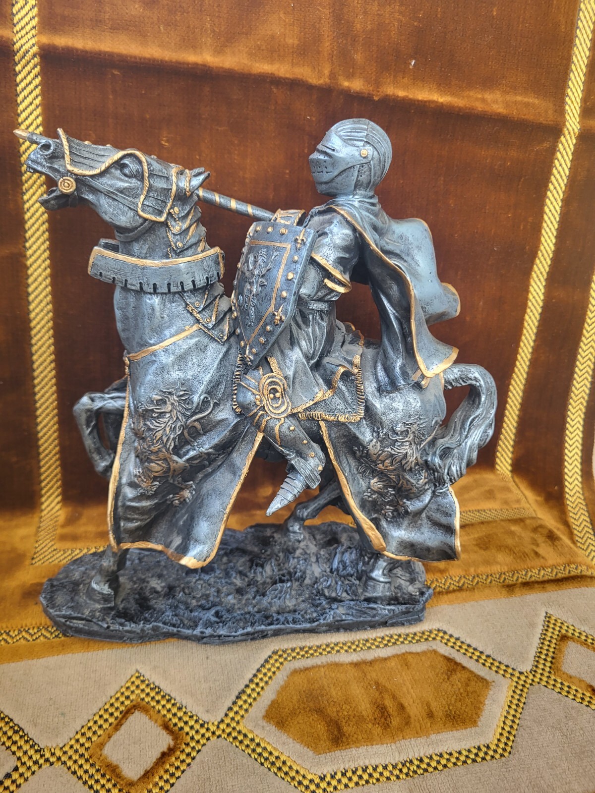 Medieval Fantasy Calvary Knight on Battle Horse Ready for Jousting ...