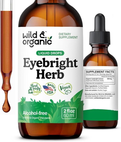 Wild & Organic Eyebright Herb Tincture - Eye Support with Eyebright Supplement - | eBay