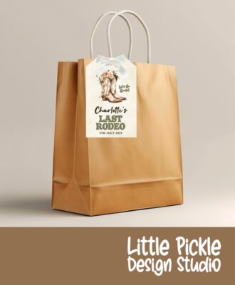 Last Rodeo Hen Do Party Bag Tags Labels Favours x 8 Cowgirl ...