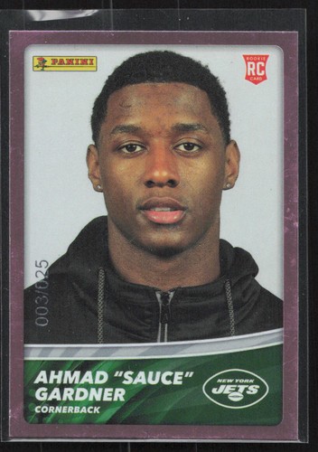 2022 Panini Sticker & Card Ahmad "Sauce" Gardner #74 Pink Rookie #3/25 ...