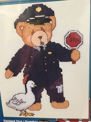 Janlynn cross stitch kit Cherished Teddies #139-90 Police Officer ...