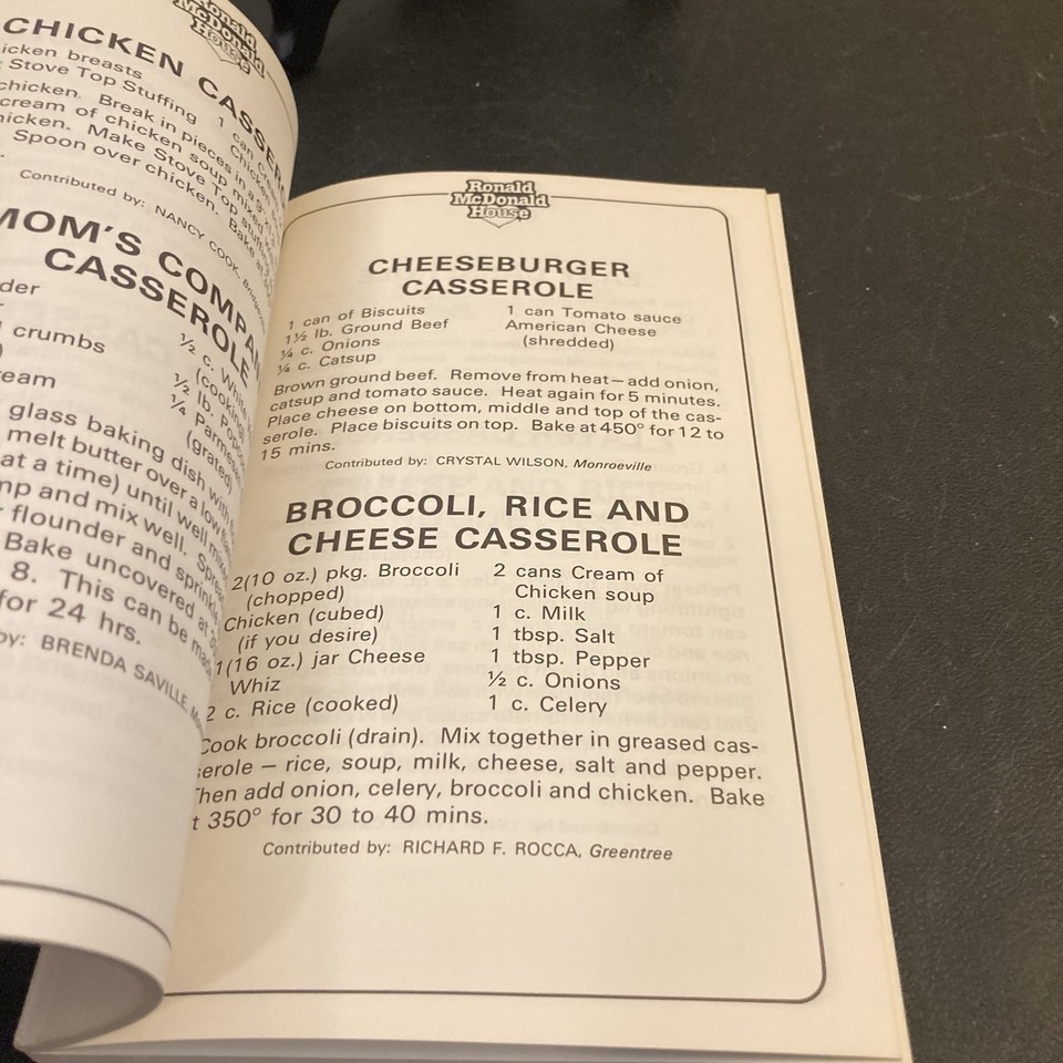 McDonald's Crew Recipes Pittsburgh Area Cookbook Vtg Ronald McDonald ...