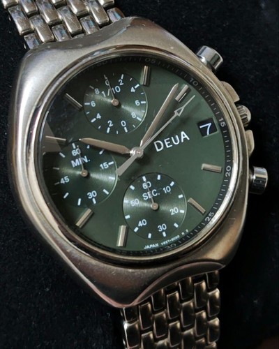 Seiko Alba DEUA Chronograph Green Dial Quartz Watch 38mm Rare Model | eBay