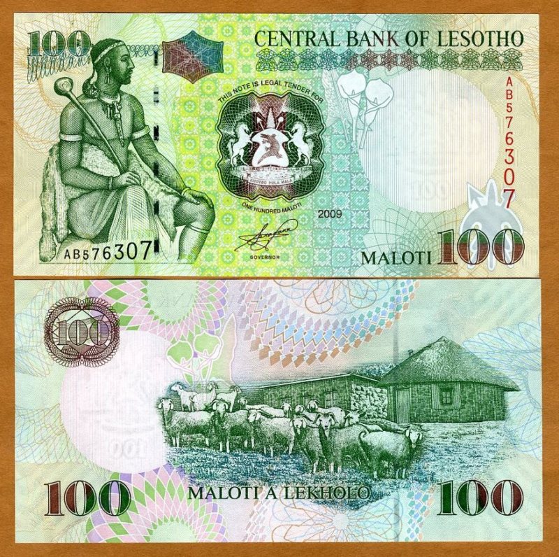 Lesotho, 100 Maloti 2009 King Moshoeshoe, P-19-New, UNC | eBay